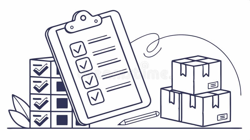 Inventory Checklist with Boxes, Stocktaking, Warehouse Management ...