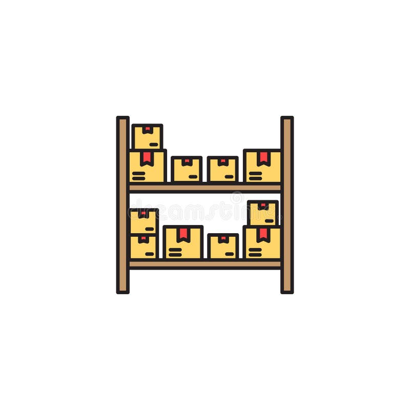 Inventory Colored Vector Icon on White Background Stock Vector ...