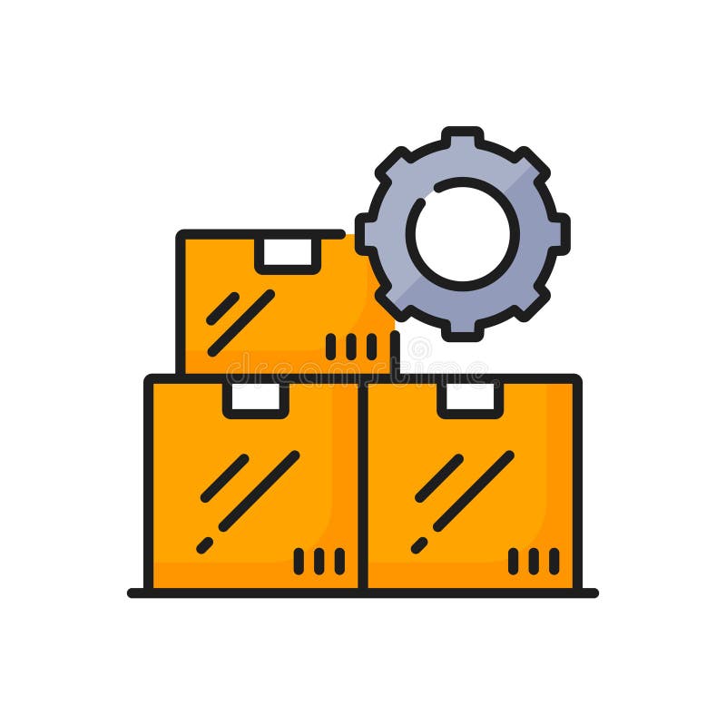 Inventory Control Color ERP Icon. Parcels Delivery Stock Vector ...