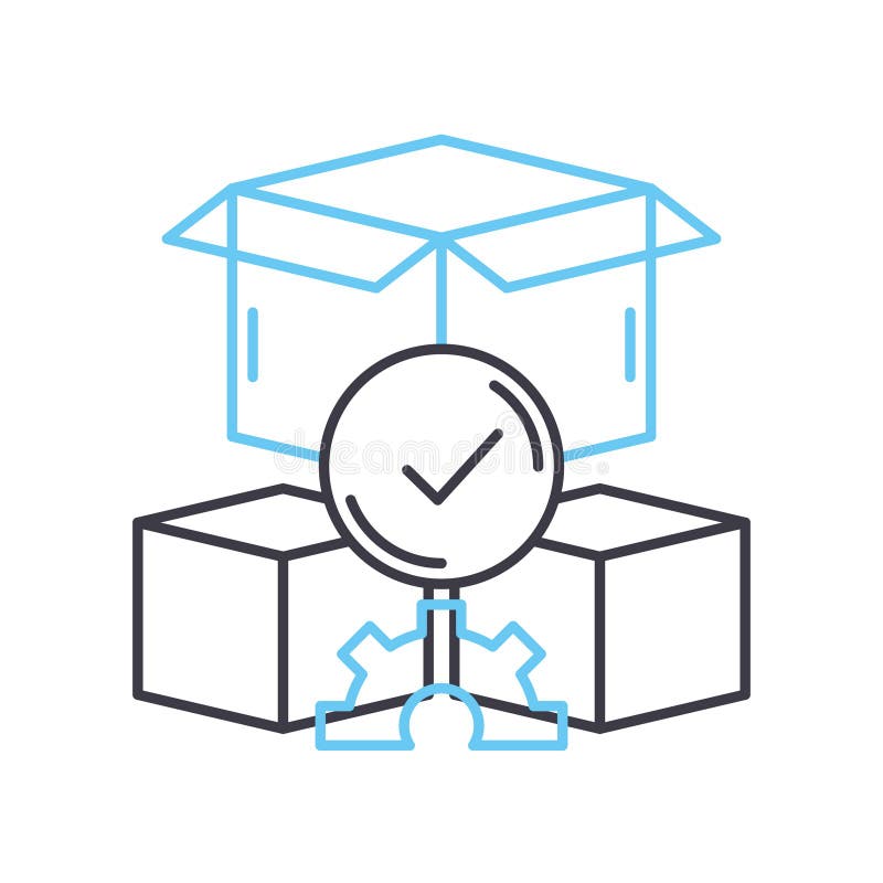 Inventory Control Line Icon, Outline Symbol, Vector Illustration ...