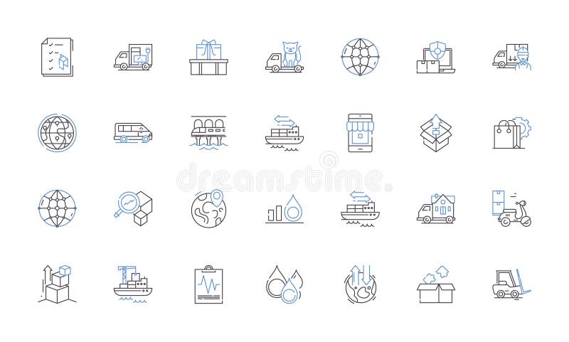 Inventory Control Line Icons Collection. Stock, Tracking, Reorder ...