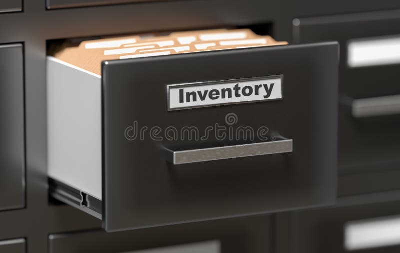 Inventory Documents and Files in Cabinet in Office. 3D Rendered ...