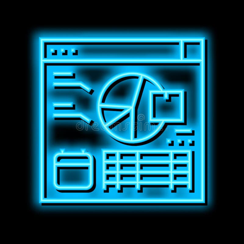 Inventory Forecasting Report Neon Glow Icon Illustration Stock Vector ...