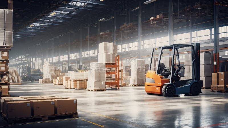Inventory Forklift Warehouse Background Stock Illustration ...