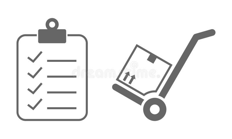 Inventory Icon with Clipboard Check Mark Stock Vector - Illustration of ...