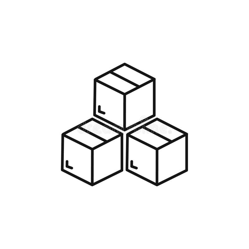 Inventory Icon Simple Thin Outline Stock Vector - Illustration of logo ...