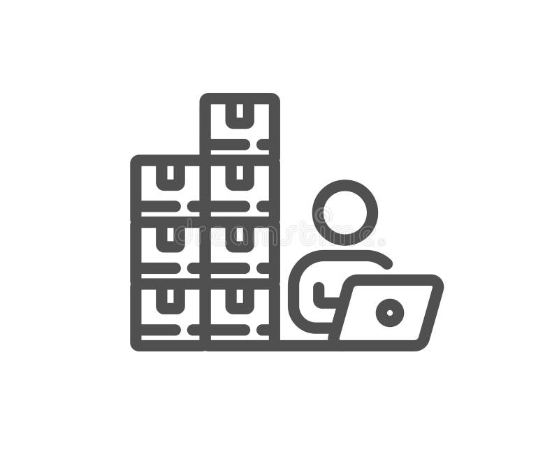 Inventory Line Icon. Warehouse Manager Sign. Vector Stock Vector ...