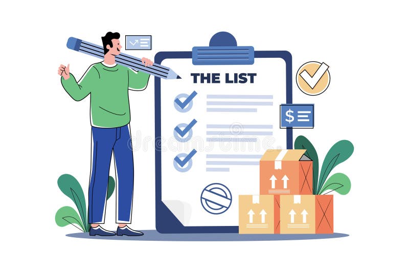 Inventory List Vector Outline Icon Design Illustration. Product ...