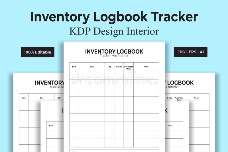 Inventory Logbook Tracker KDP Interior Stock Vector - Illustration of ...