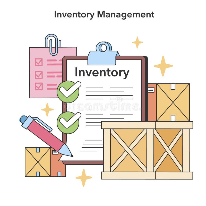 Inventory Management Accuracy. Flat Vector Illustration Stock Vector ...
