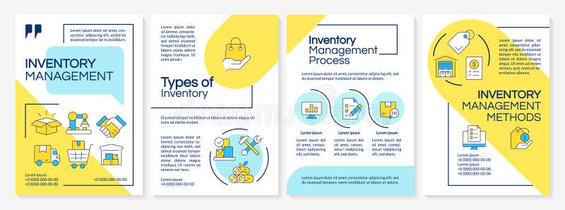 Inventory Management Blue and Yellow Brochure Layout Stock Vector ...
