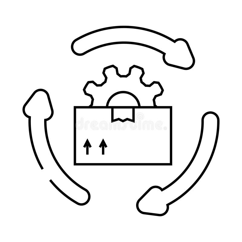 Inventory Management Business Process Line Icon Vector Illustration ...