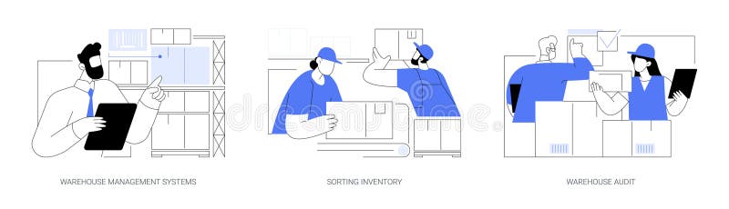 Inventory Management and Control Abstract Concept Vector Illustrations ...