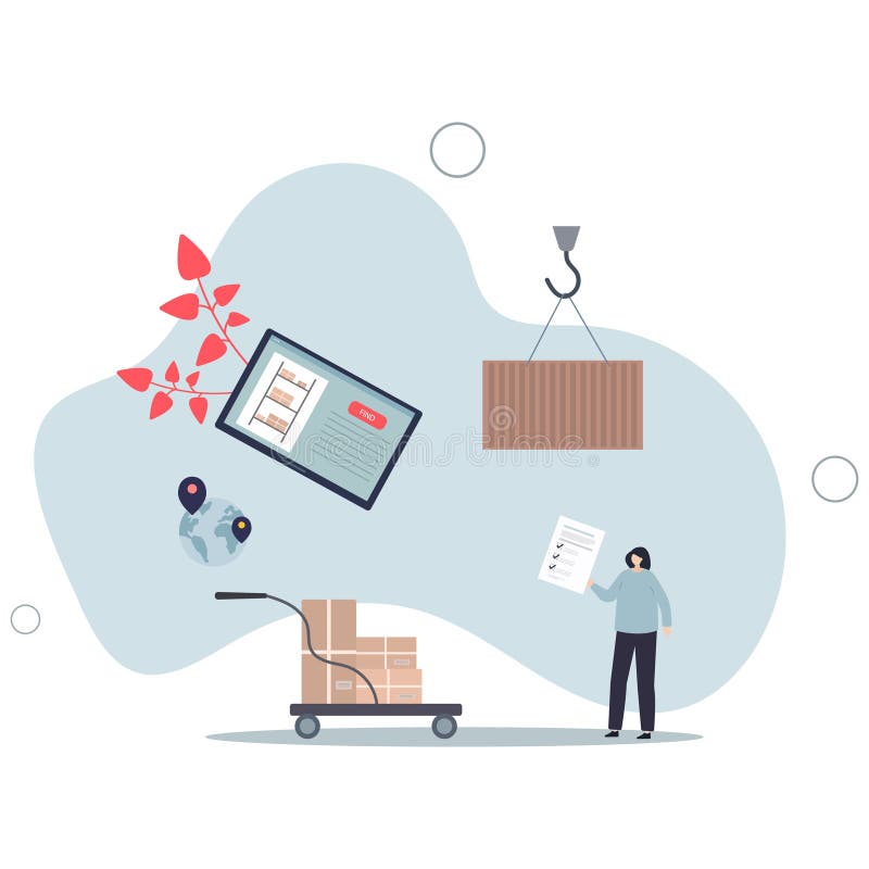 Inventory Management with Modern Warehouse Software. Stock Illustration ...