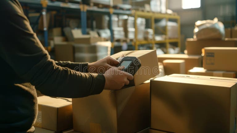 The Inventory Scanning Process..AI Generated Image Stock Image - Image ...