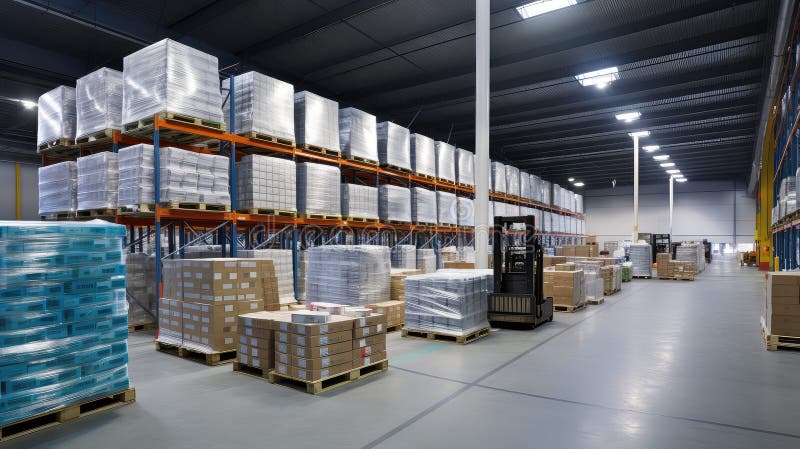 Inventory Warehouse Interior Stock Illustration - Illustration of ...