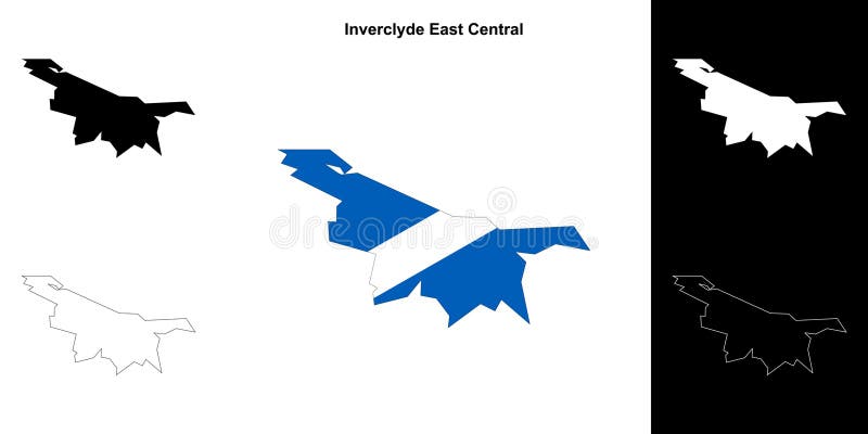 Inverclyde East Central Outline Map Stock Vector - Illustration of ...