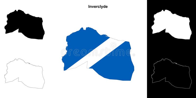 Inverclyde outline map stock vector. Illustration of cooncil - 323681181