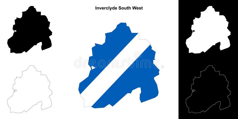 Inverclyde South West Outline Map Stock Vector - Illustration of ...