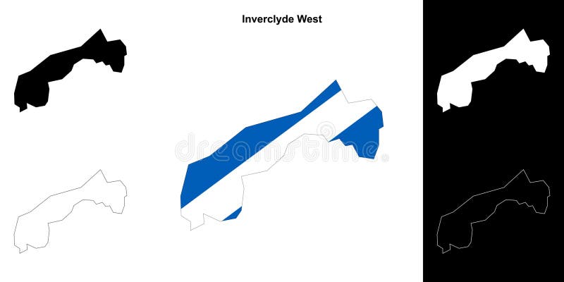 Inverclyde West Outline Map Stock Illustration - Illustration of vector ...