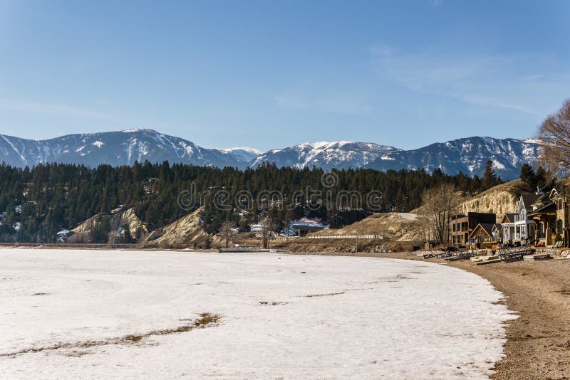 INVERMERE, CANADA - MARCH 21, 2019: Town on the Windermere Lake Early ...