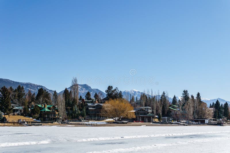 INVERMERE, CANADA - MARCH 21, 2019: Town On The Windermere Lake Early ...