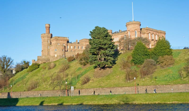 Inverness Castle and the River Ness at Night. Stock Image - Image of ...
