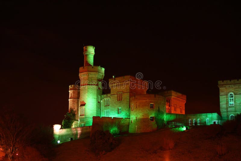 Inverness Castle and the River Ness at Night. Stock Image - Image of ...
