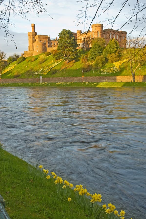Inverness Castle and the River Ness at Night. Stock Image - Image of ...