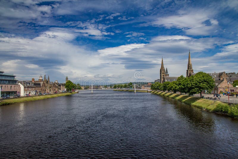 Inverness city view stock image. Image of landscape, summer - 83707509