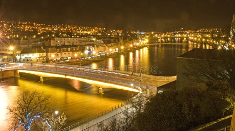 Inverness at night. editorial stock photo. Image of tourism - 23843648