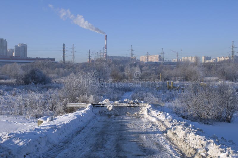 Inverno di freddo di Mosca immagine stock. Immagine di gelo - 12794833