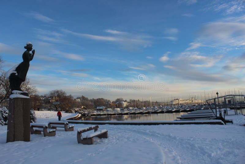 Inverno em Oslo foto de stock. Imagem de nordic, casa - 49260592