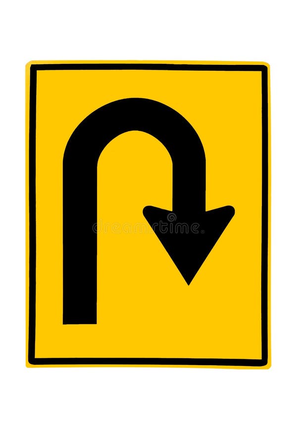 Inversione a U Roadsign - Segnale Stradale Con Il Simbolo Di Giro ...