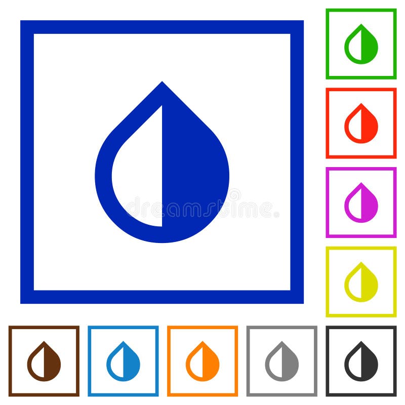 Invert Colors Icon Vector in Flat Design Style. Contrast, Hue ...