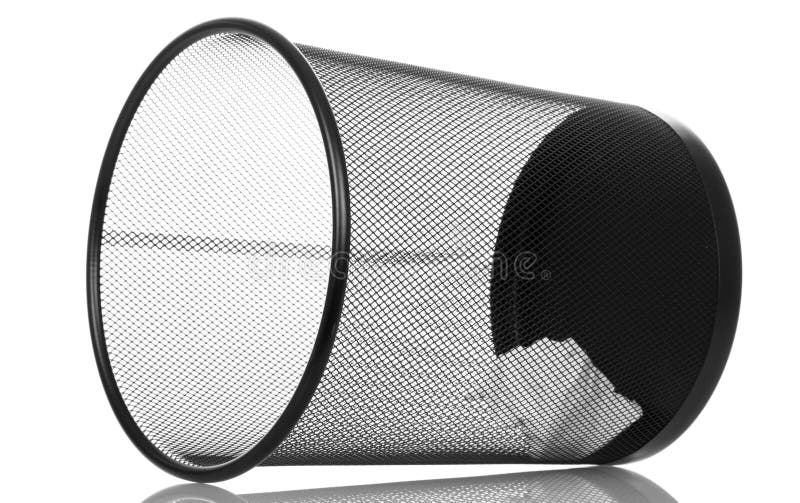 Inverted Black Office Bucket Isolated on White Stock Photo - Image of ...