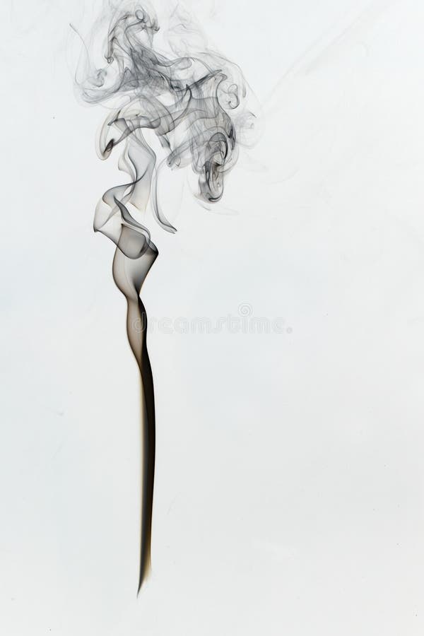 Inverted Black Smoke Figure on White Background Stock Photo - Image of ...