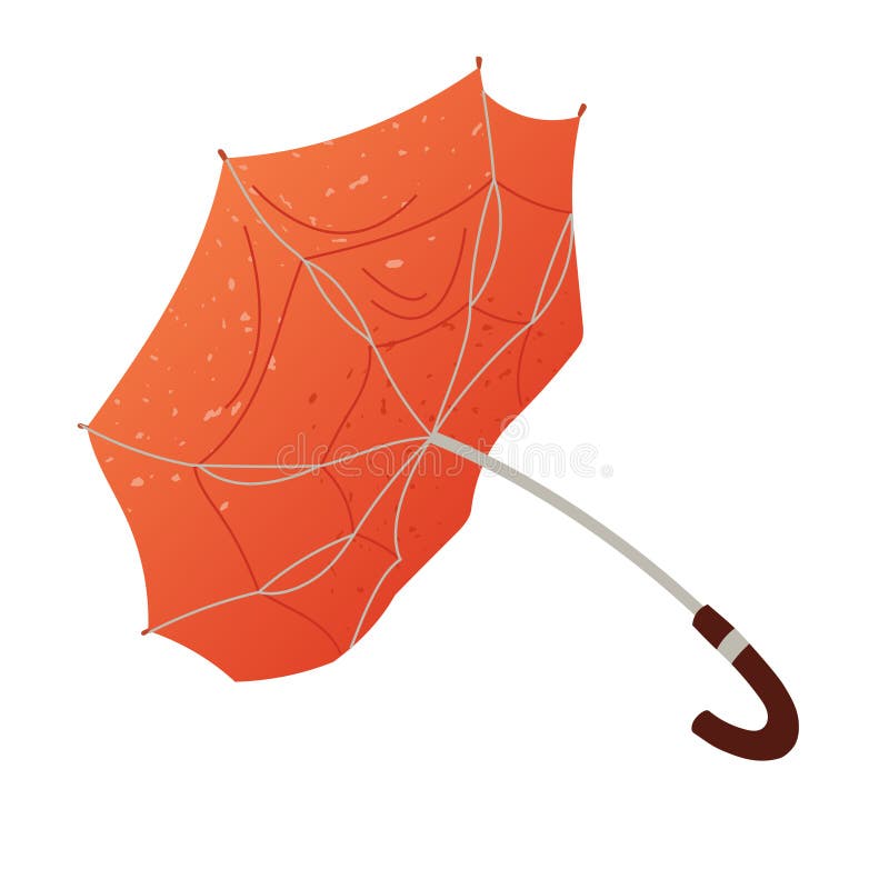 Inverted Broken Orange Umbrella Lying on the Ground. Textured Autumn ...