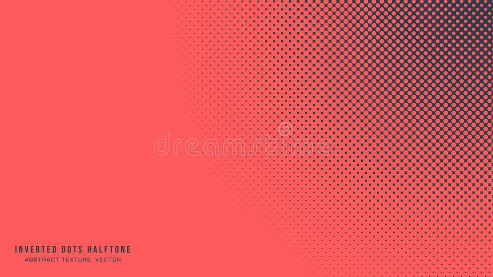 Inverted Dots Half Tone Offset Pattern Round Border Vector Red Black Abstraction Stock