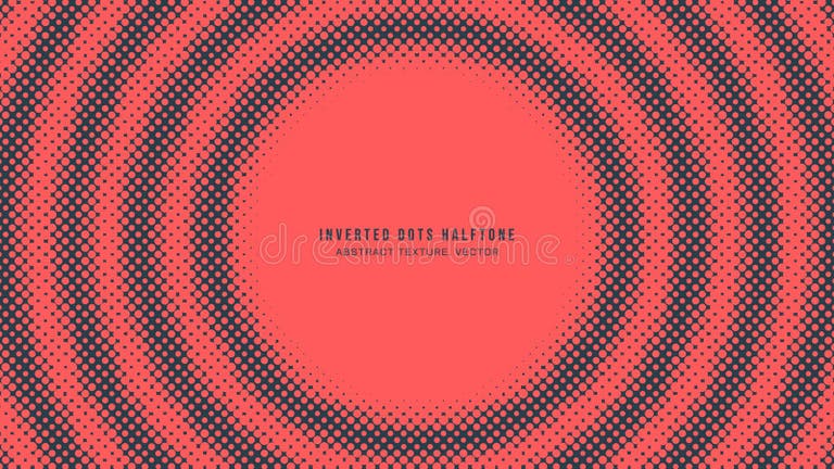 Inverted Dots Half Tone Pattern Circular Frame Vector Red Black ...