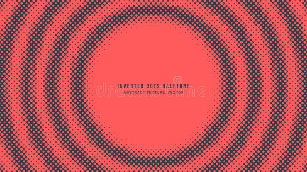 Inverted Dots Half Tone Pattern Circular Frame Vector Red Black Abstraction Stock Vector