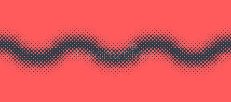 Inverted Dots Half Tone Pattern Seamless Wavy Border Vector Abstract ...