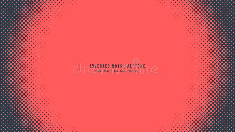 Inverted Dots Half Tone Pattern Round Frame Vector Red Black Abstract Background Stock Vector