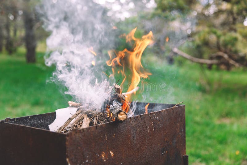 Fire when Inverted Gas Tank Stock Photo - Image of green, demo: 41166676