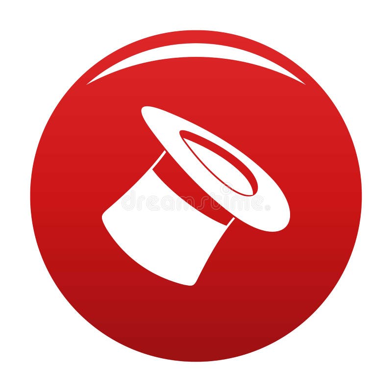Inverted Hat Icon Vector Red Stock Vector - Illustration of rabbit ...