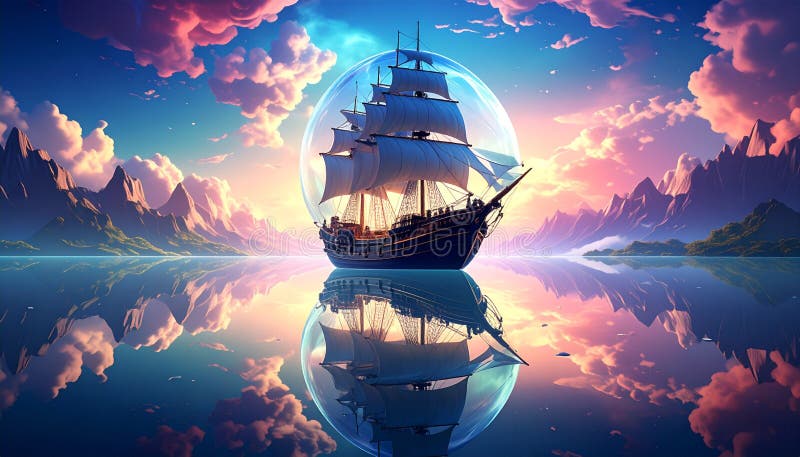 The Inverted Horizon stock illustration. Illustration of hues - 385483392