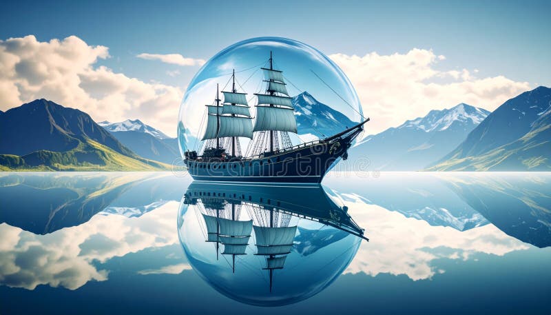 The Inverted Horizon stock illustration. Illustration of illusion ...