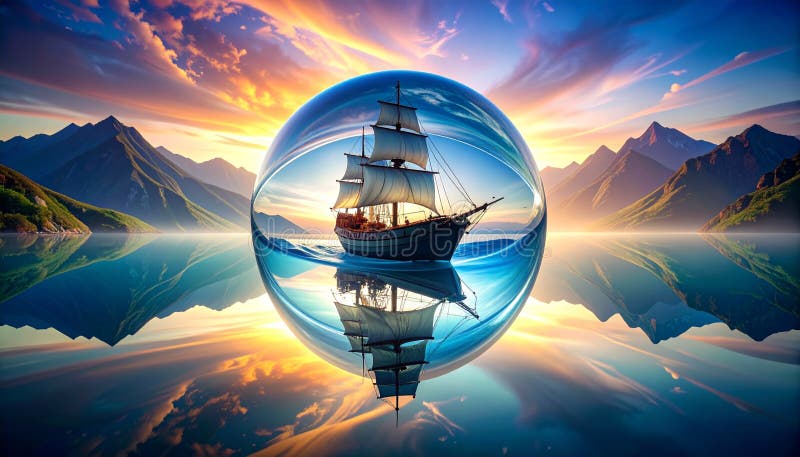 The Inverted Horizon stock illustration. Illustration of scenery ...