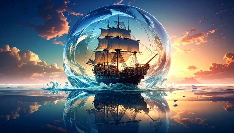 The Inverted Horizon stock illustration. Illustration of sails - 385483423