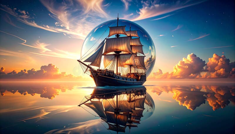 The Inverted Horizon stock illustration. Illustration of scenery ...